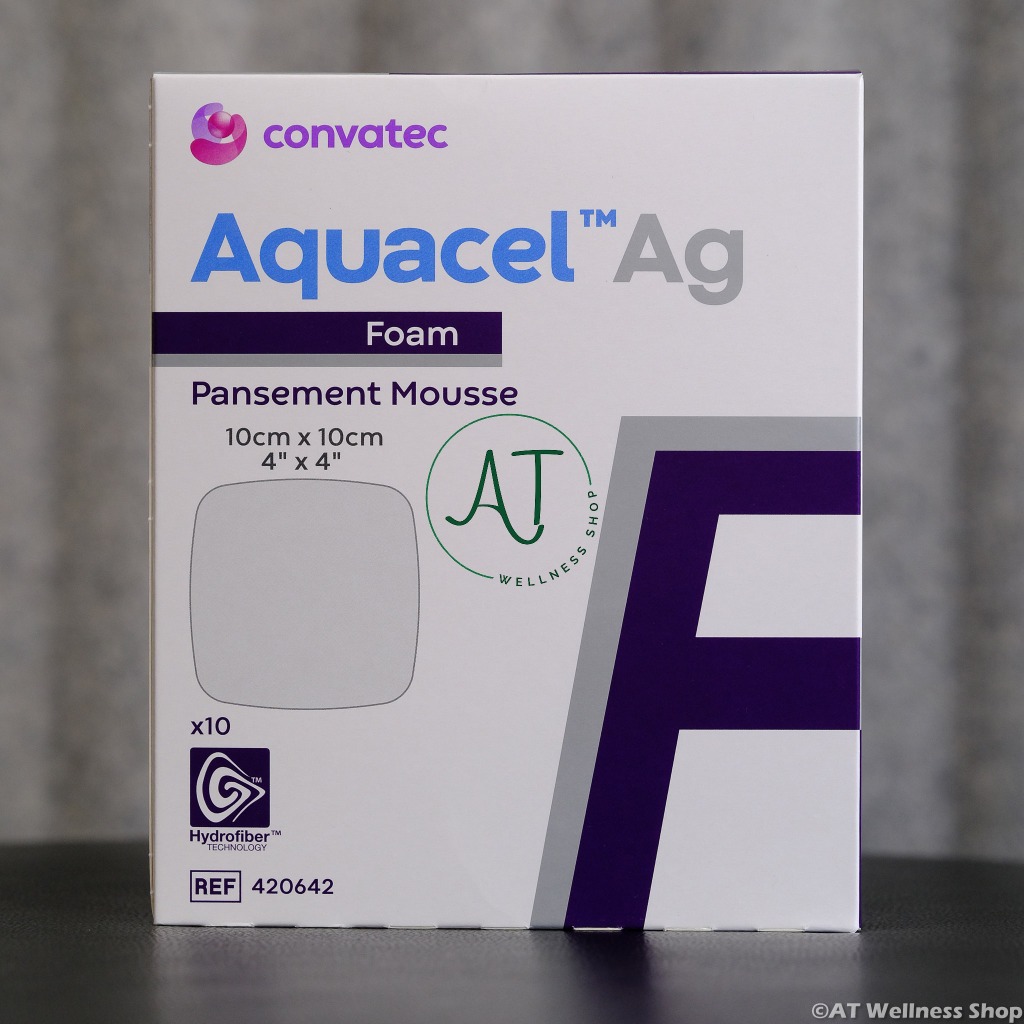 Aquacel Ag Foam (non-adhesive) แผ่นโฟมปิดแผล มียาฆ่าเชื้อ (ราคาต่อ 1 ...