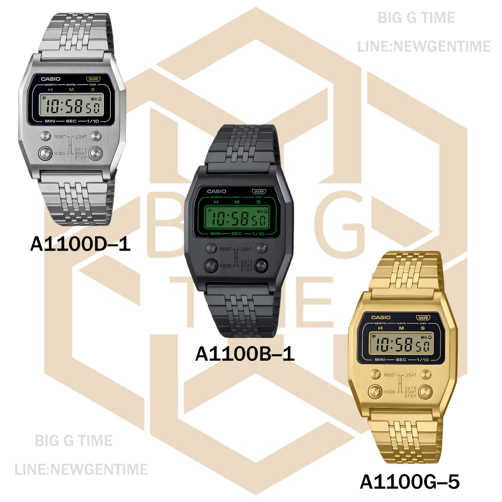 New 2024 นาฬิกา Casio A1100 Series ของแท้ รุ่น A1100D-1\A1100B-1\A1100G-5 ประกัน 1 ปี | Shopee ...
