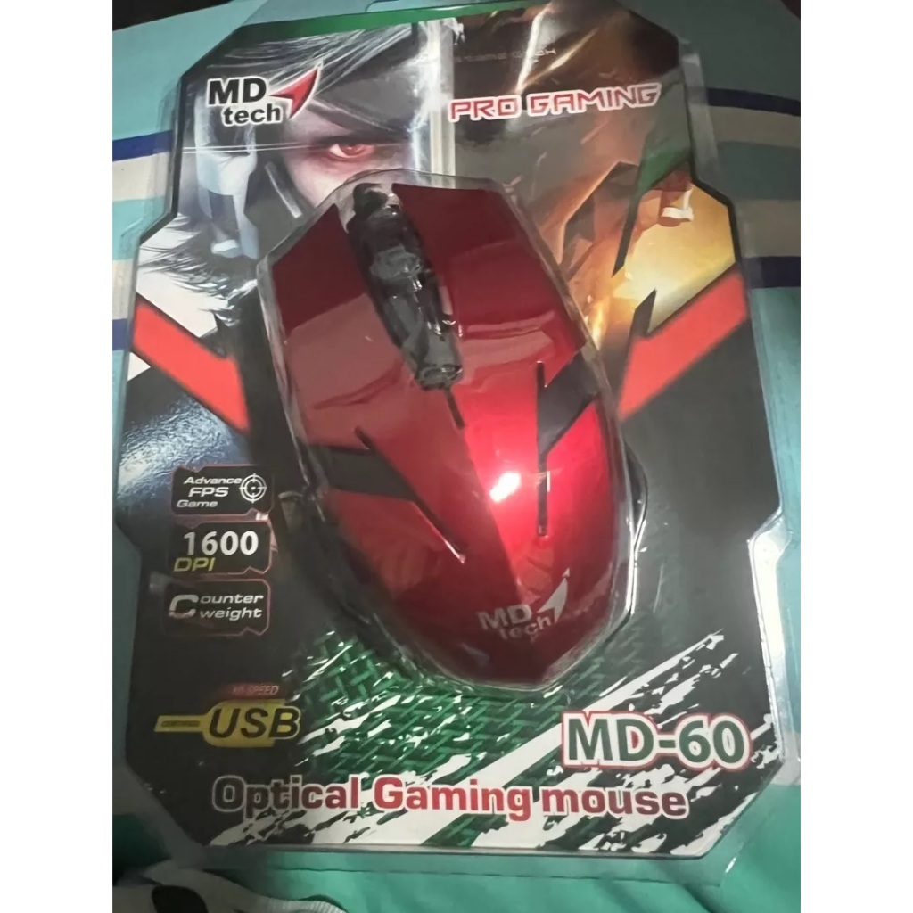 ส่งจากไทย MD-Tech MD-60 เม้าส์ USB Optical Mouse MDTECH รุ่น MD60 เกม ...