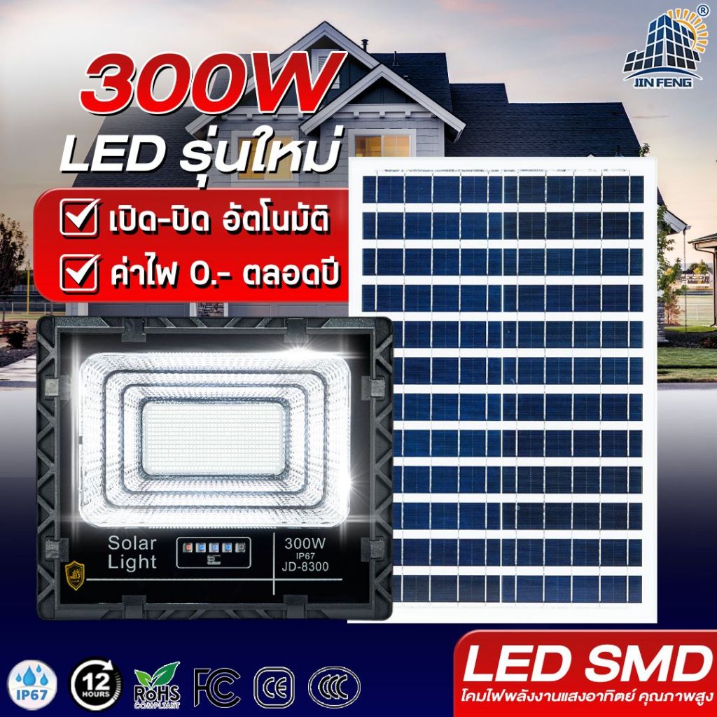 JD-8300 Solar Cell Spotlight ไฟพลังงานแสงอาทิตย์ ไฟ LED จุดไฟ Solar ...