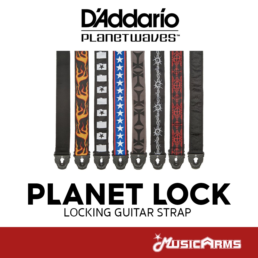 D'Addario Locking Guitar Strap สายสะพายกีตาร์ Planet Lock สายสะพาย ...