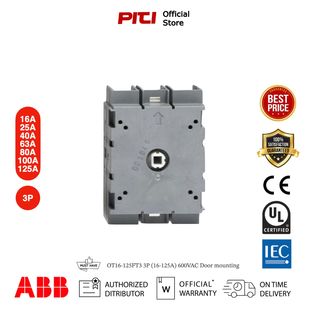 ABB OT40FT3 40A 3P 11kW Switch Disconnector OT Door mounting สวิตซ์ โดย ...