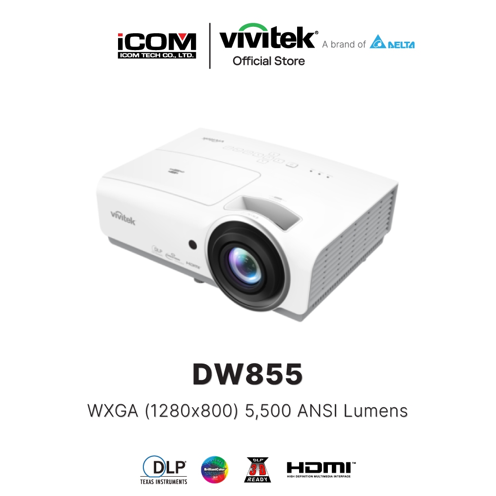 Vivitek DW855 WXGA (1280x800) PROJECTOR 5,500 Lumens (โปรเจคเตอร์) พร้อมส่ง | Shopee Thailand