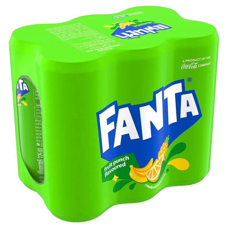 Fanta แฟนต้า น้ำอัดลม กลิ่นฟรุตพันช์ ขนาด 325 มล. x 6 กระป๋อง | Shopee Thailand