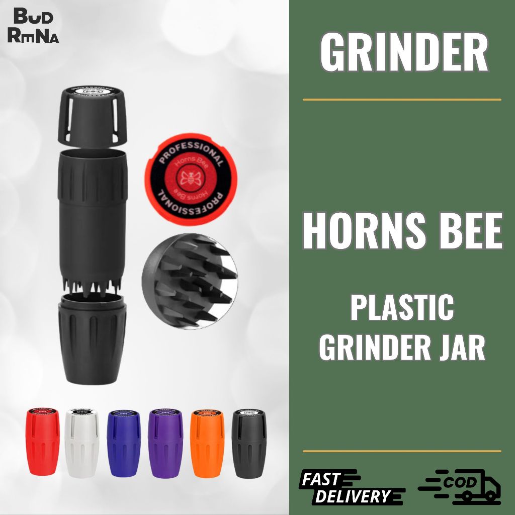ส่งไว!! GRINDER ที่บด เครื่องบดสมุนไพร HORNS BEE PLASTIC GRINDER JAR | STORAGE AND GRINDER ร้าน ...