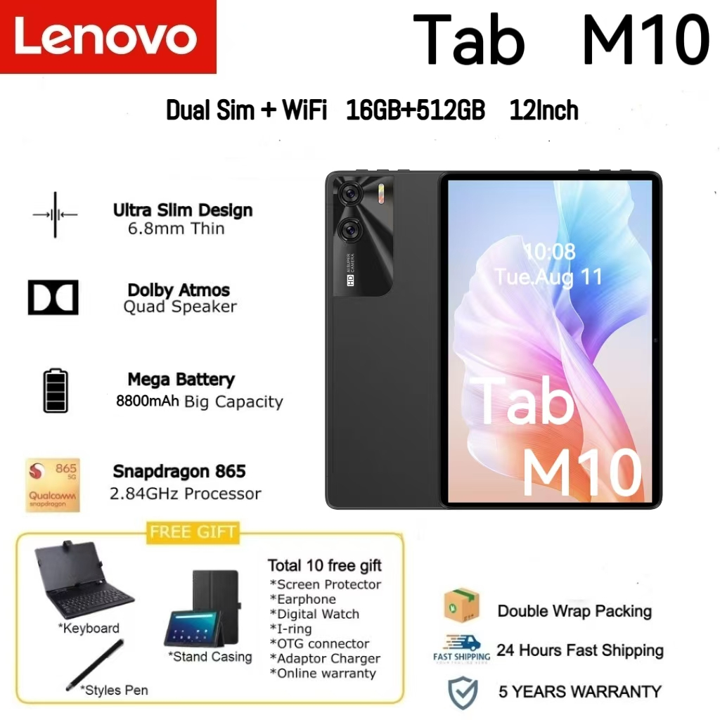 Lenovo Tab M10 11นิ้ว 16+512GB 8800mAh รองรับ2ซิม 5G wifi แท็บเล็ต การศึกษาออนไลน์ การเรียนรู้ ...