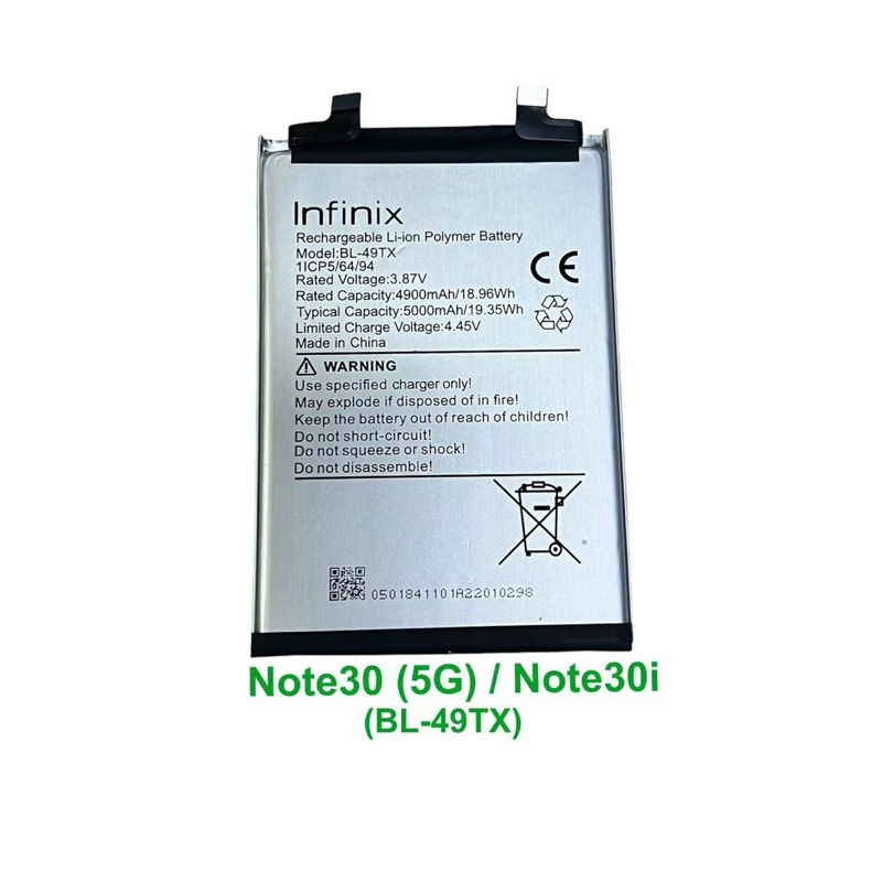 แบตเตอรี่อินฟิกนิก infinix note30 note30 BL-49TX note10pro BL-49JX | Shopee Thailand