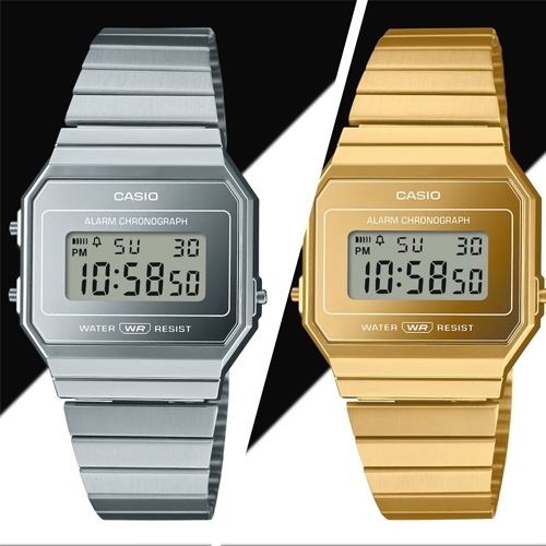 CASIO นาฬิกาข้อมือ สายสแตนเลส รุ่น A700,A700WEV,A700WEVG,A700WEV-7A,A700WEVG-9A | Shopee Thailand
