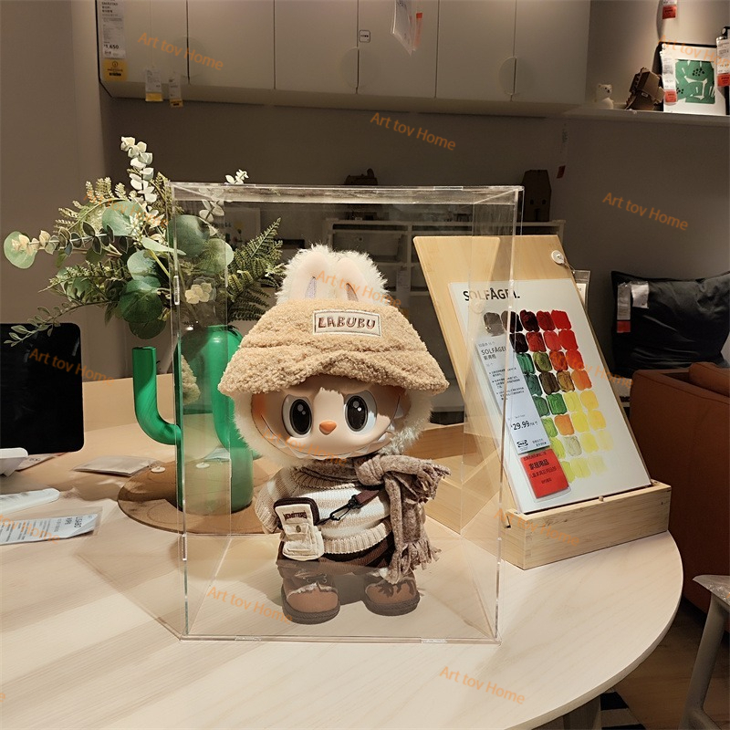 กล่องใส่ labubu อะคริลิค สูง 40cm zimomo 60cm กล่องโชว์ตุ๊กตา กล่องโชว์ ...