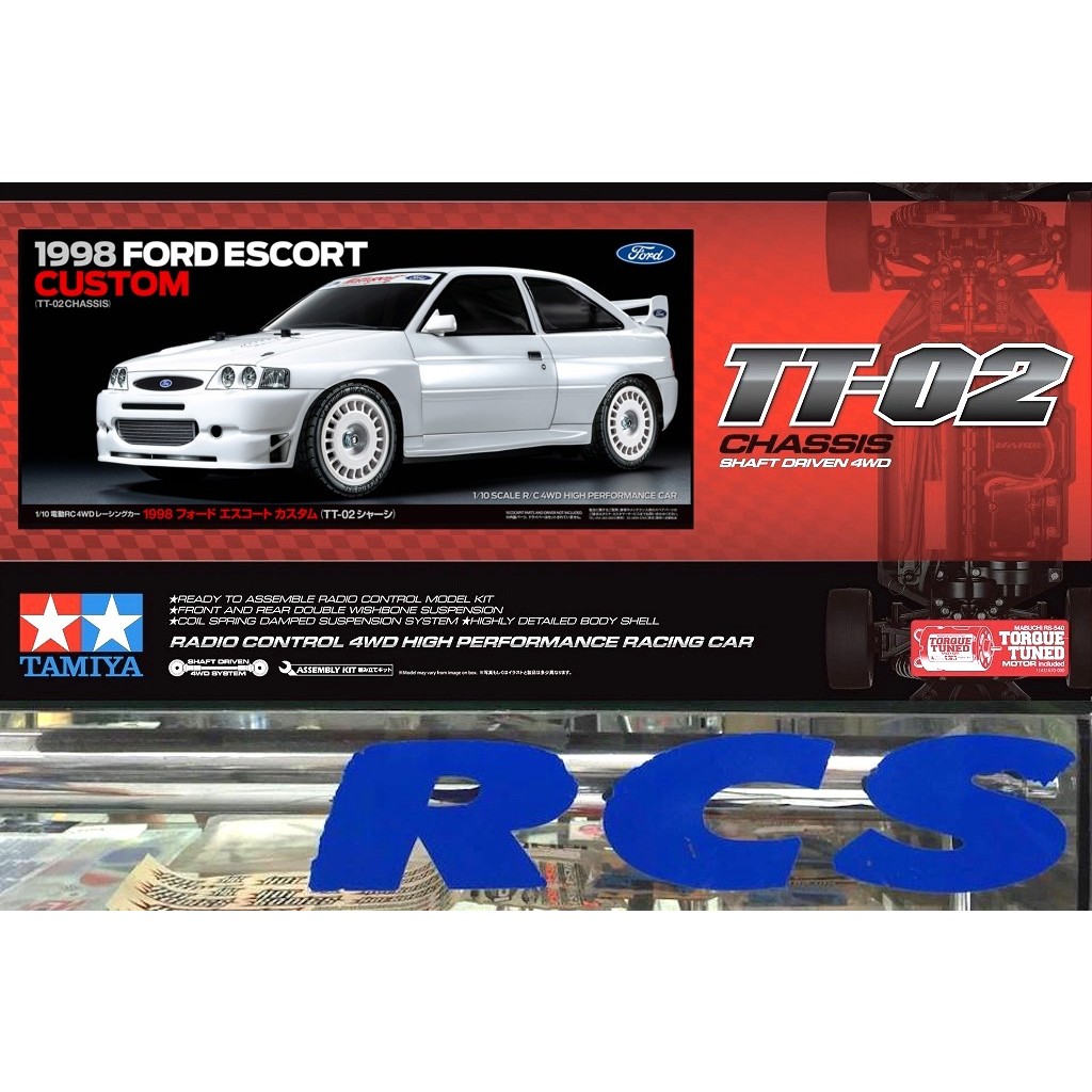 🏁 TAMIYA 58691A ชุดคิท TT-02 บอดี้ 1998 FORD ESCORT CUSTOM (ไม่มีสปีด ...