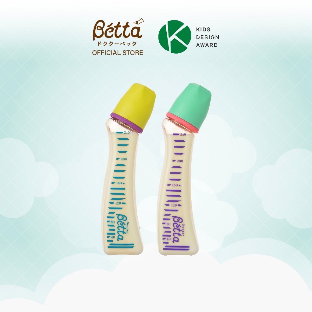 Dr.Betta Jewel Bottle S1 240ml PPSU ขวดนมคอมาตรฐาน บรรจุพร้อมกับ จุกนมรูวงกลม น้ำนมไหลอัตโนมัติ ...