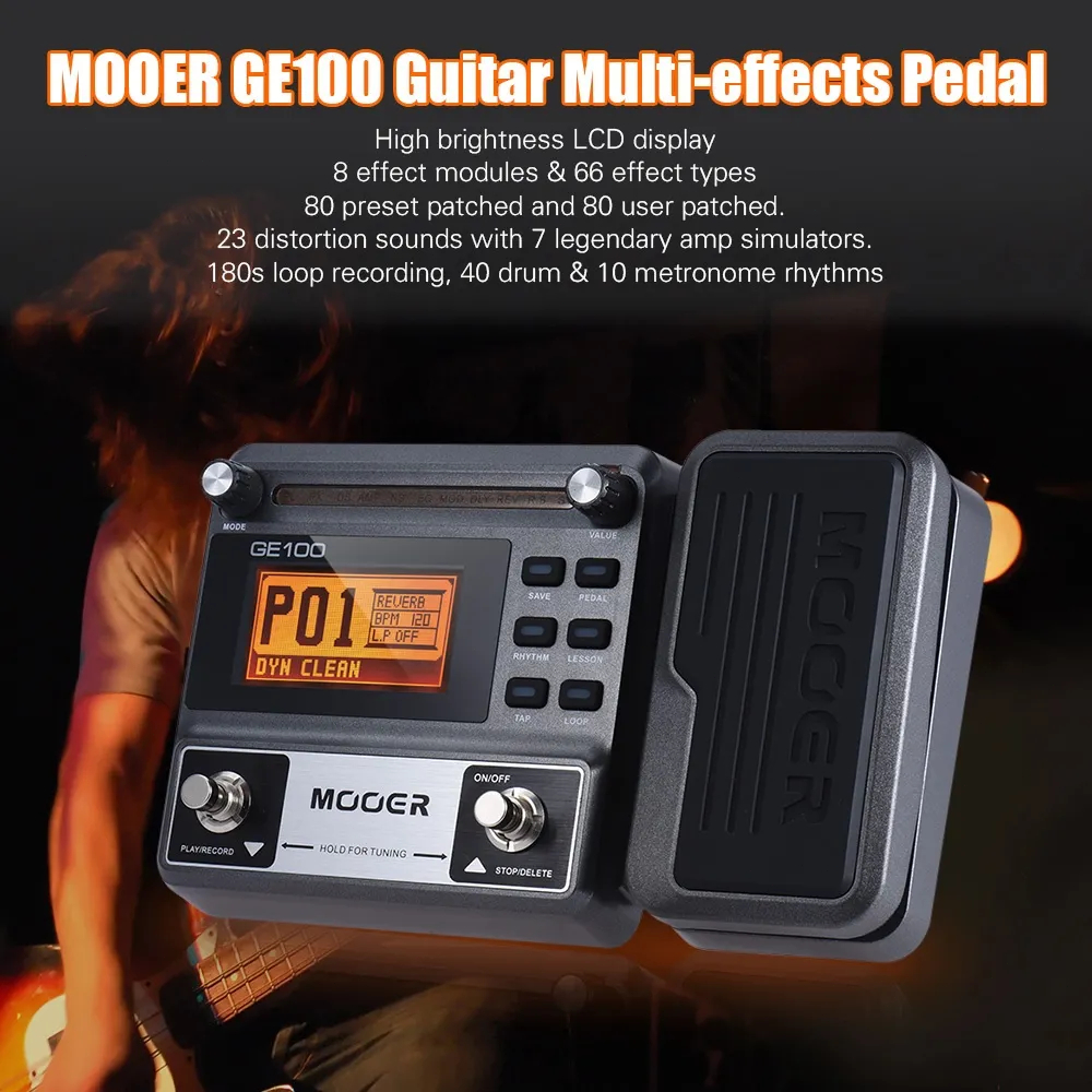 MOOER GE100 Guitar Multi-effects Processor Effect Pedal with Loop ...