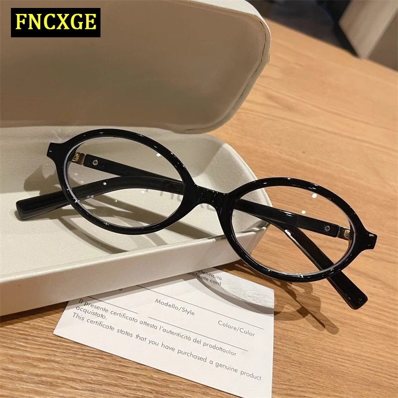 FNCXGE แว่นตาสายตาสั้น 0.0~ -4.0 ผู้ชาย แฟชั่น กรองแสงคอม ป้องกันรังสี ผู้หญิง แว่นทรงวงรี กรอบ ...