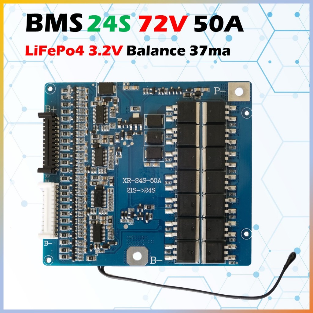 BMS 24S 50A ระบบ 72V สำหรับ Lifepo4 3.2V BMS แบตเตอรี่จักรยานไฟฟ้า สกุต ...