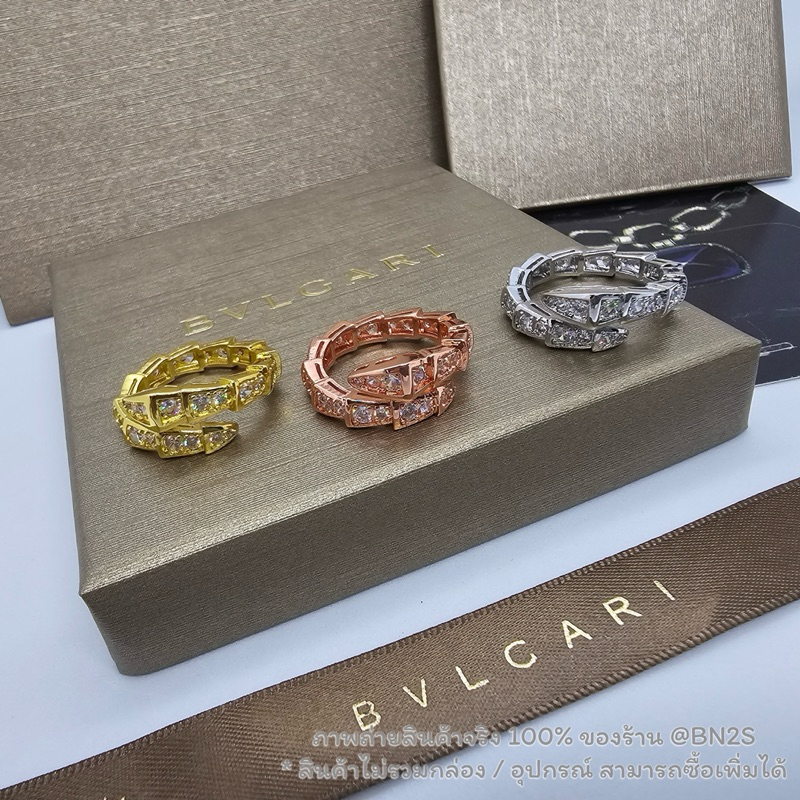 แหวนงู บูการี BVL SERPENTI RING รุ่นงู ล้อมเพชร ลิซ่า ใส่ ปรับได้ฟรี ...