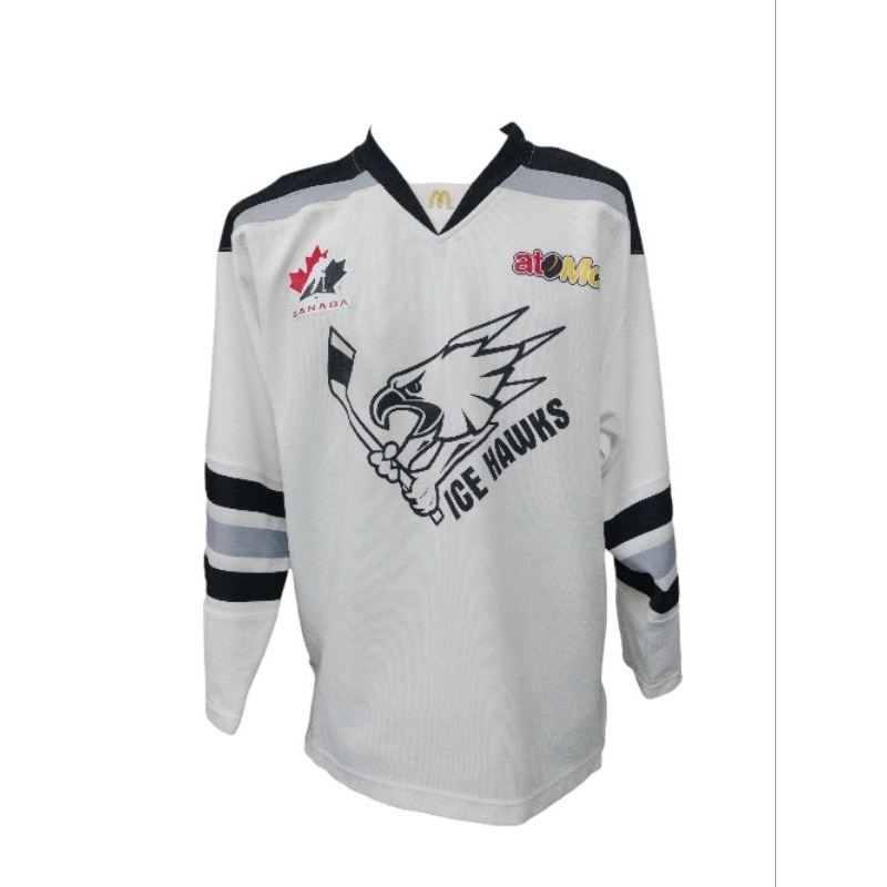 เสื้อยืดกีฬาฮอกกี้น้ำแข็งคอวีแขนยาวแบรนด์ FORCE SPORTS ICE HAWKS CANADA ...