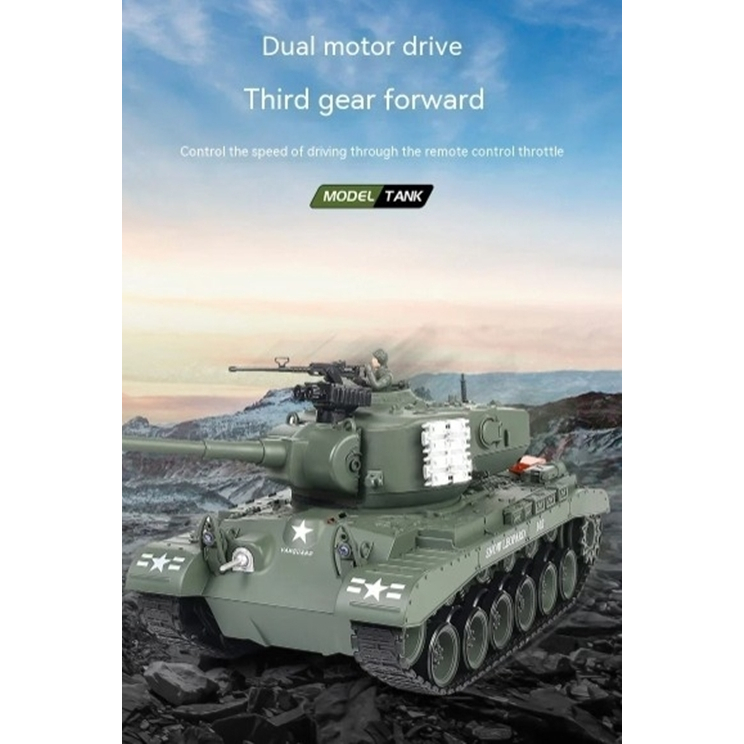 รถถังบังคับ ZY021-814 BATTLE TANK Us M26 Panxing Tank Car Rc 1/18 ...