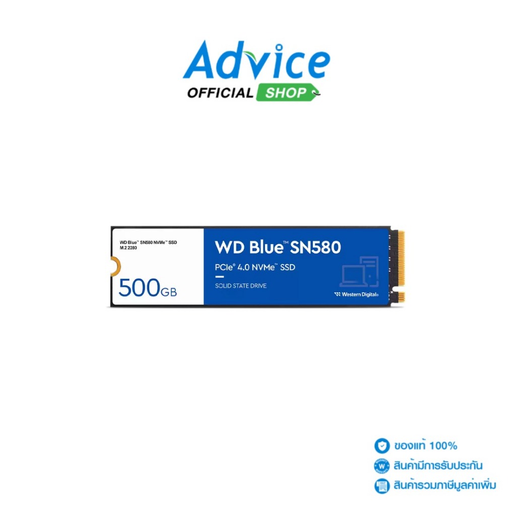 WD 500 GB SSD M.2 PCIe 4.0 BLUE SN580 (WDS500G3B0E) - A0153781 | Shopee ...