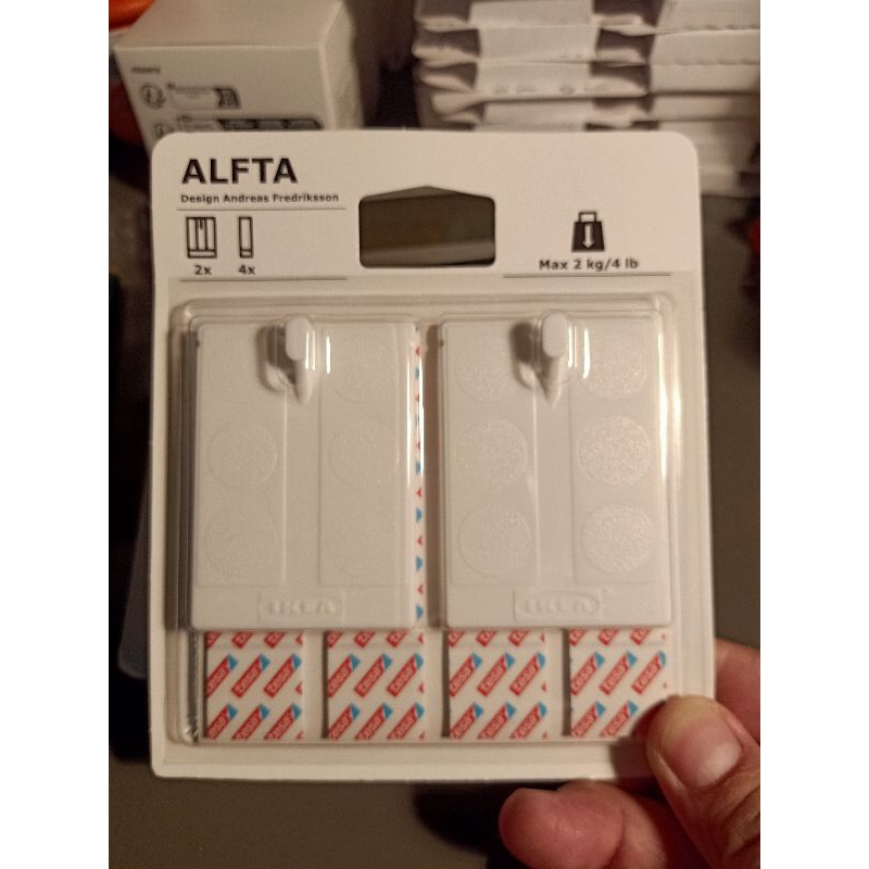 IKEAshopping IKEA ALFTA ตะขอแขวนรูป 2 ชิ้น ตะขอ กาวเหนียวแน่น แขวน ...