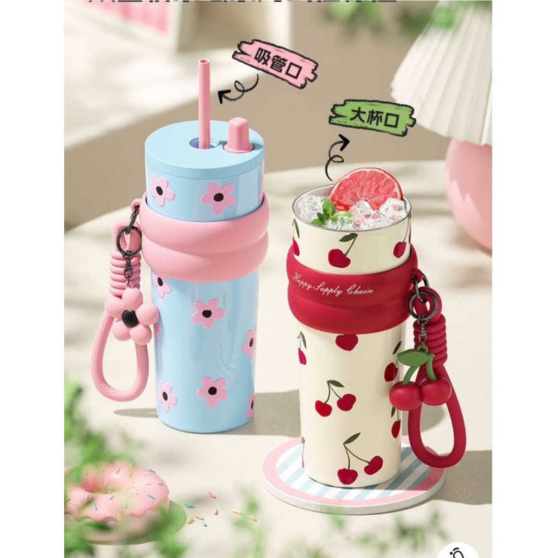 STAR+ แก้วน้ำสแตนเลส 316 เคลือบเซรามิก ขนาด 710 มล. มีหลอดดูด พับเก็บได้ มีที่เก็บฝาหลอด ...