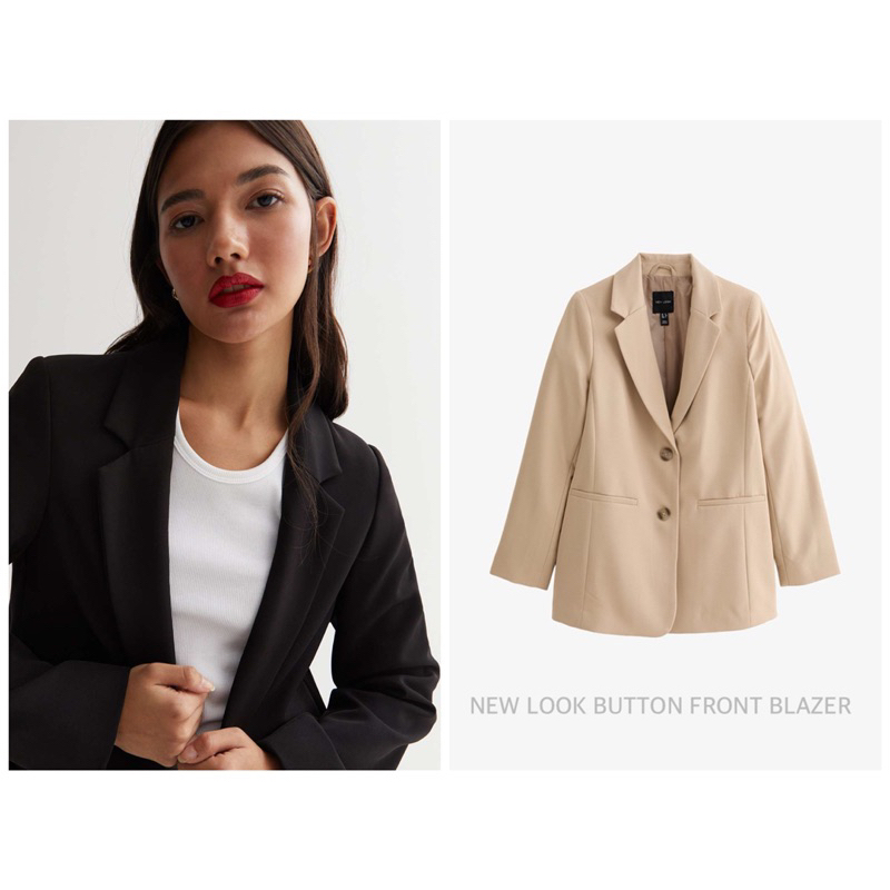 NEW LOOK เสื้อเบลเซอร์ เสื้อสูท คอปกBUTTON FRONT BLAZER (B2804) | Shopee Thailand