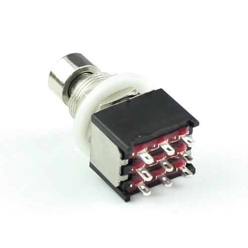 3PDT Mini switch สวิช 9 ขา มินิ on/on กดติด กดดับ PBS-302S | Shopee ...