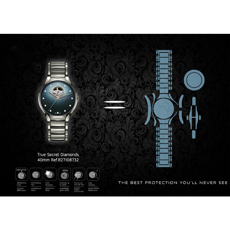 ฟิล์มกันรอยนาฬิกา Protection Film สำหรับ แบรนด์ Rado True Secret ...