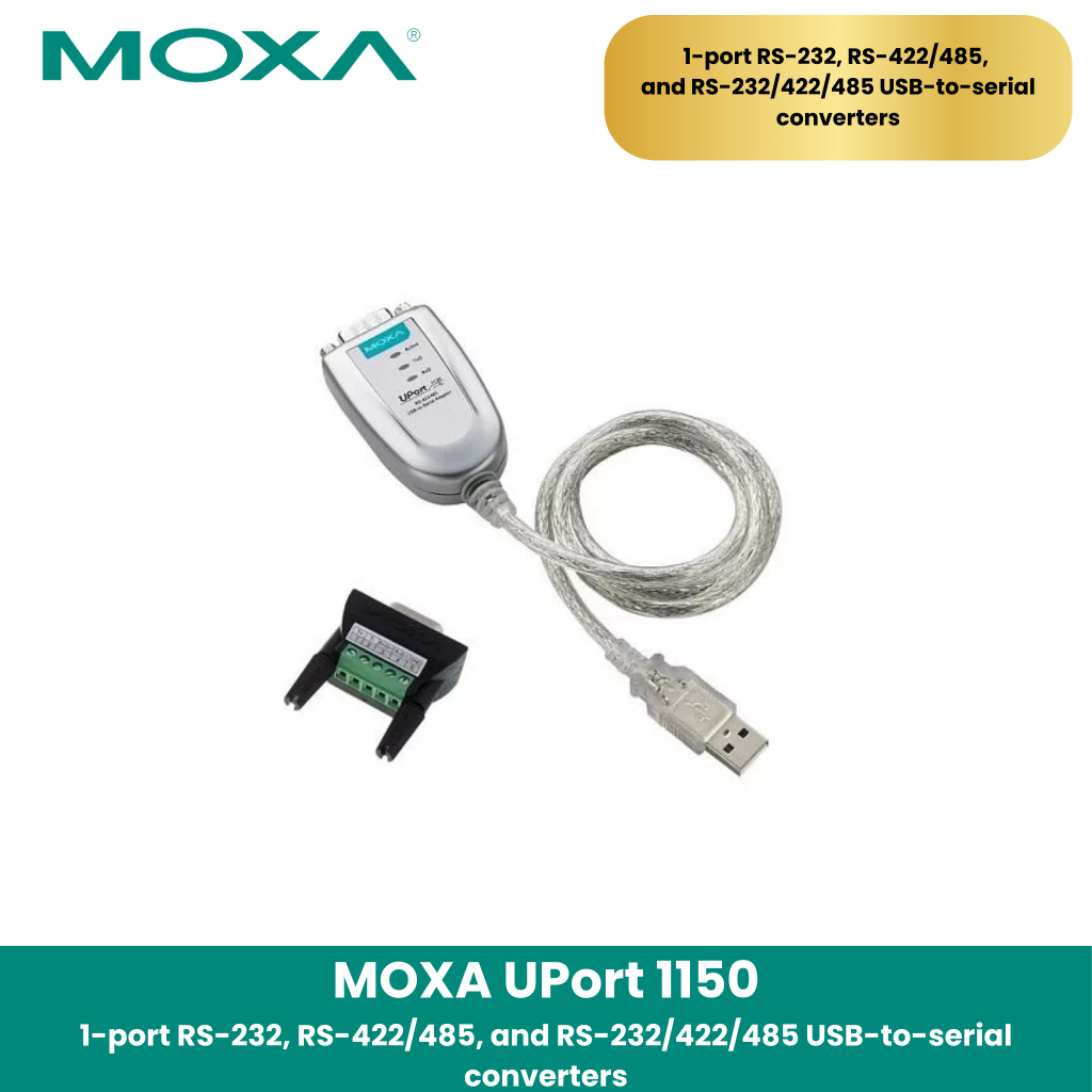 MOXA UPort 1150 1-port RS-232, RS-422/485, and RS-232/422/485 USB-to-serial converters | Shopee ...