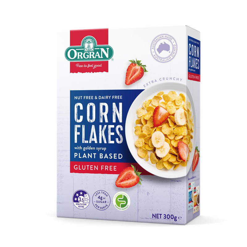 orgran corn flakes plant base gluten free 300g. คอนเฟล็ค นำเข้าจาก ...