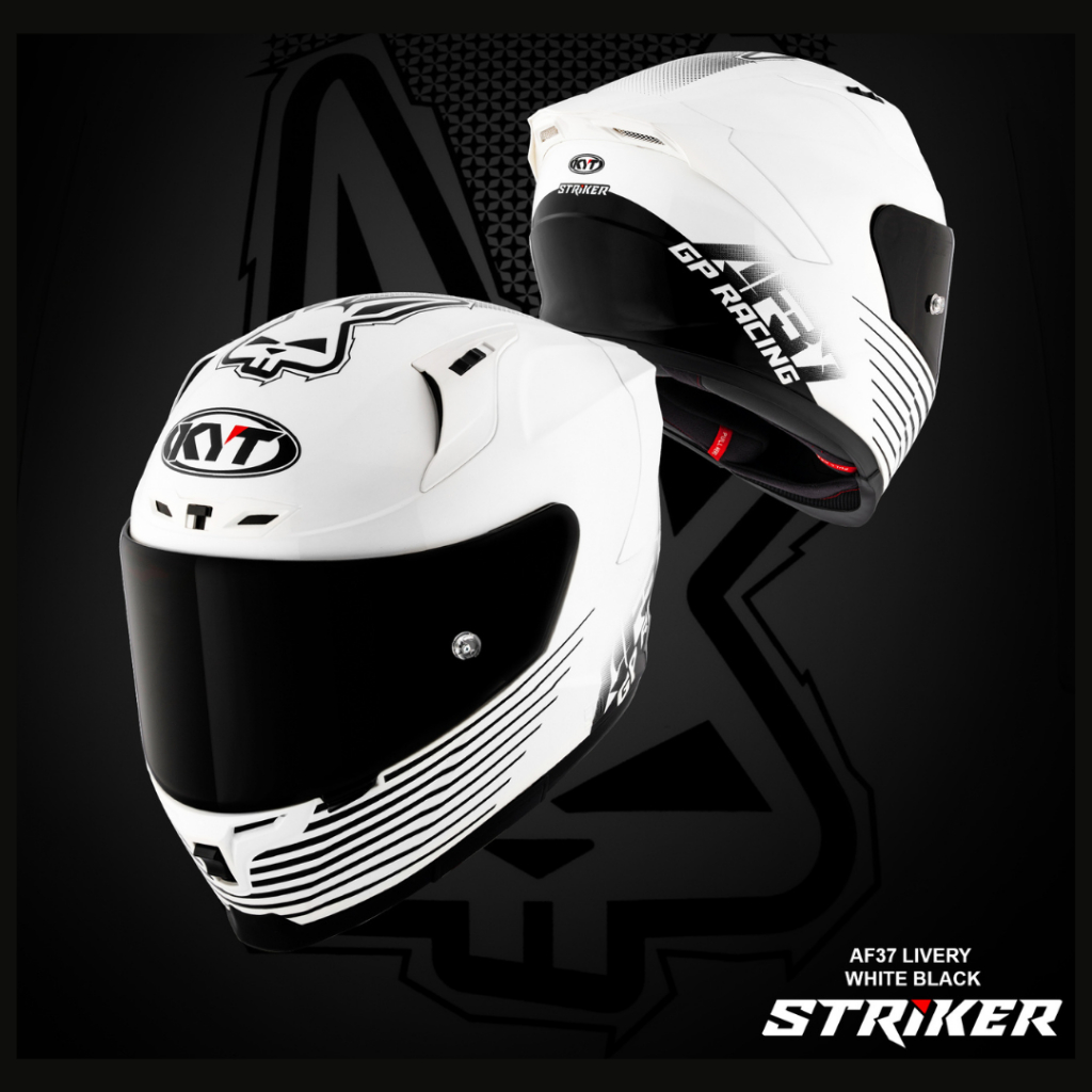 หมวกกันน็อคเต็มใบหุ้มคางKYT รุ่น Striker AF37 Livery รองรับหูฟังบลูทูธ ...