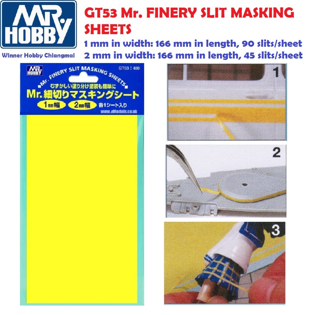 Mr.Hobby GT-53 Finely Slit Masking Sheets 1mm 1 sheet, 2 mm 1 sheet ...