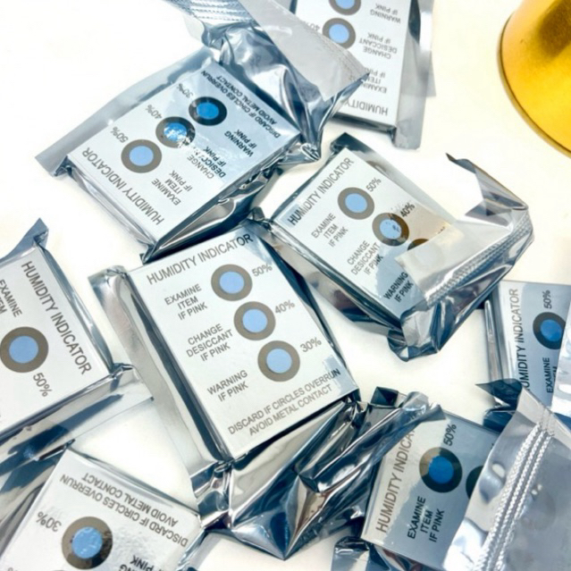 แผ่นวัดความชื้น HIC Humidity Indicator Cards 3 dots Blue to Pink 50 ...