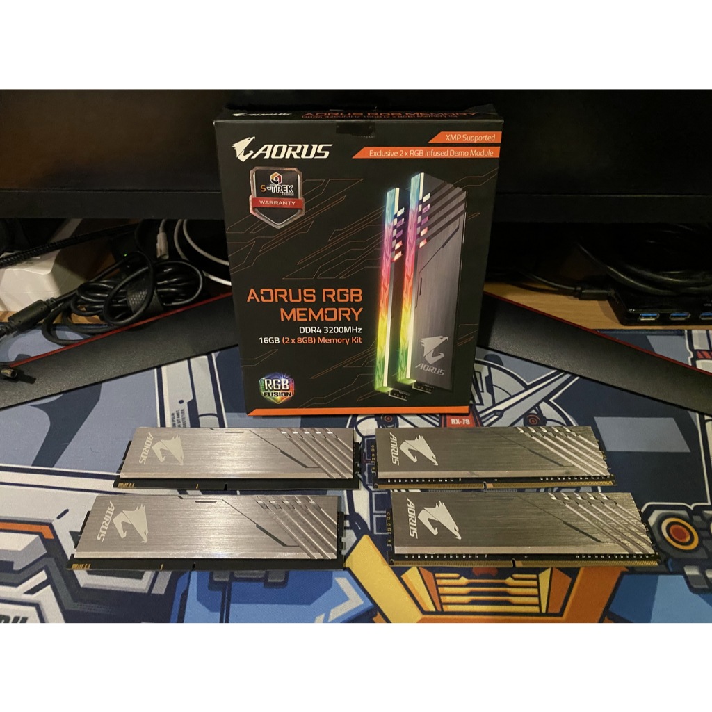 RAM AORUS RGB DDR4 16GB (2x8GB) 3200MHz with Dummy Kit มือสอง มีกล่อง ...
