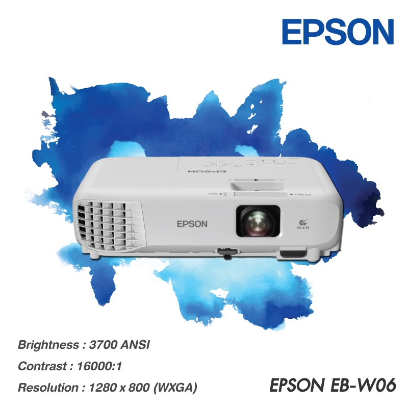 Projector Epson EB-W06__(WXGA / 3700 ANSI Lumens) รับประกันเครื่อง 2 ปีเต็ม | Shopee Thailand
