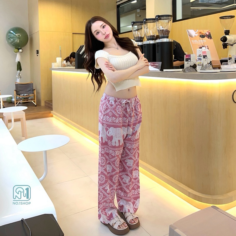 [ลูกค้าใหม่ราคาพิเศษ] ขาปล่อยAกางเกงขายาวNo.1Shopผ้าดีพรีเมี่ยมไหมญี่ปุ่นไม่ต้องรีดใส่สบายเชือก ...