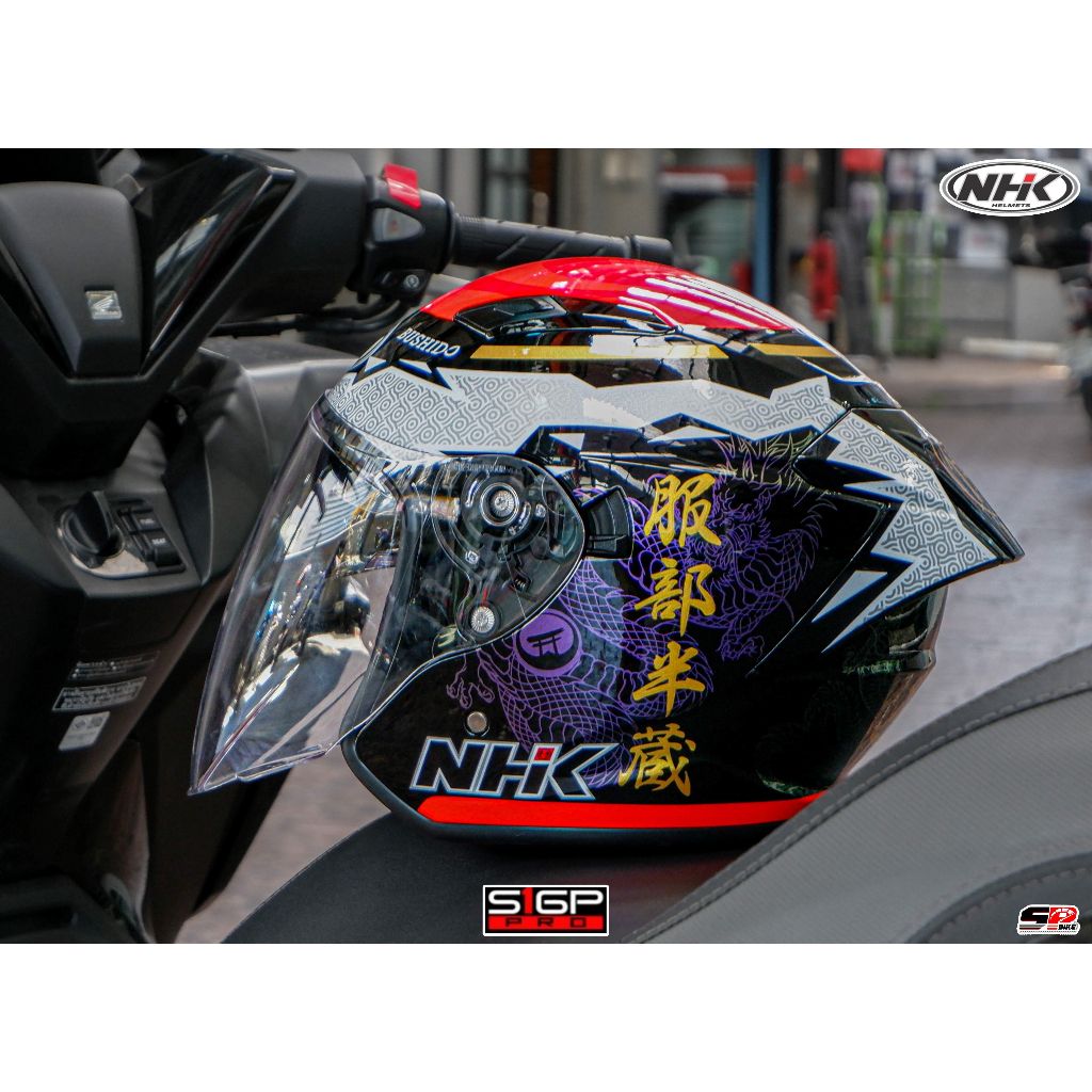หมวกกันน็อคครึ่งใบ NHK รุ่น S1 GP PRO 4 ลายใหม่ ส่งไว!!! (แถมเสื้อเฉพาะ ...