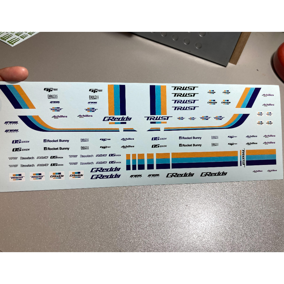 1/24 decal water slide greddy trust achilles tire racing rocket bunny ...