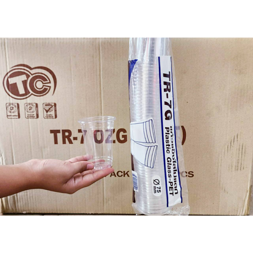 แก้วแข็งใสไม่แตก TR-7G แก้วPETขนาด 7 ออนซ์ ปาก 75 mm. ยี่ห้อTC ยกลัง ...