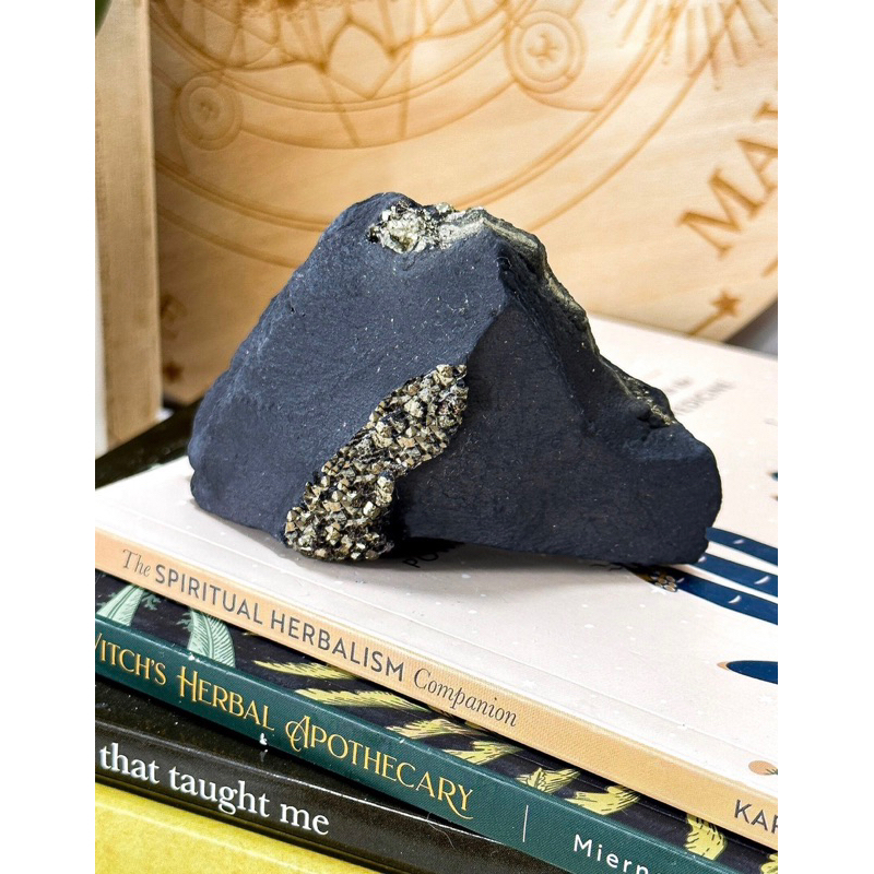 Shungite with Pyrite Specimen, Protection. Pyrite on Shungite, EMF ...