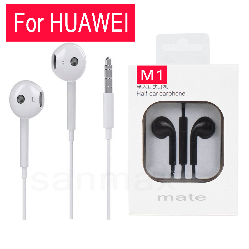 หูฟัง Huawei m1 3.5mm ไมโครโฟนในตัว ช่องสัญญาณซ้ายและขวา สำหรับ android ...