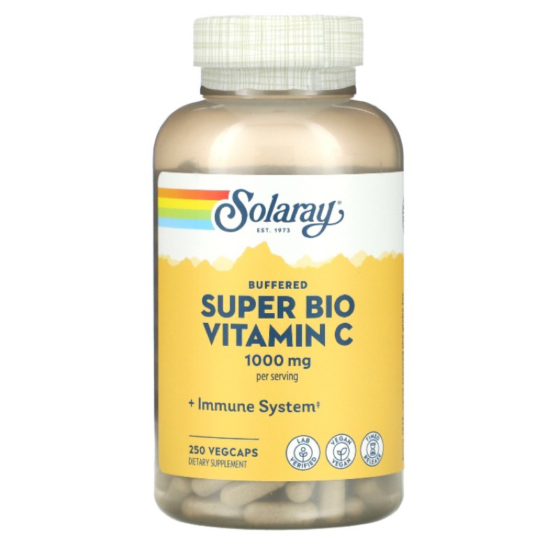 (พร้อมส่ง) Solaray, Buffered Super Bio Vitamin C, 1,000 mg, 250 VegCaps (500 mg per Capsule ...