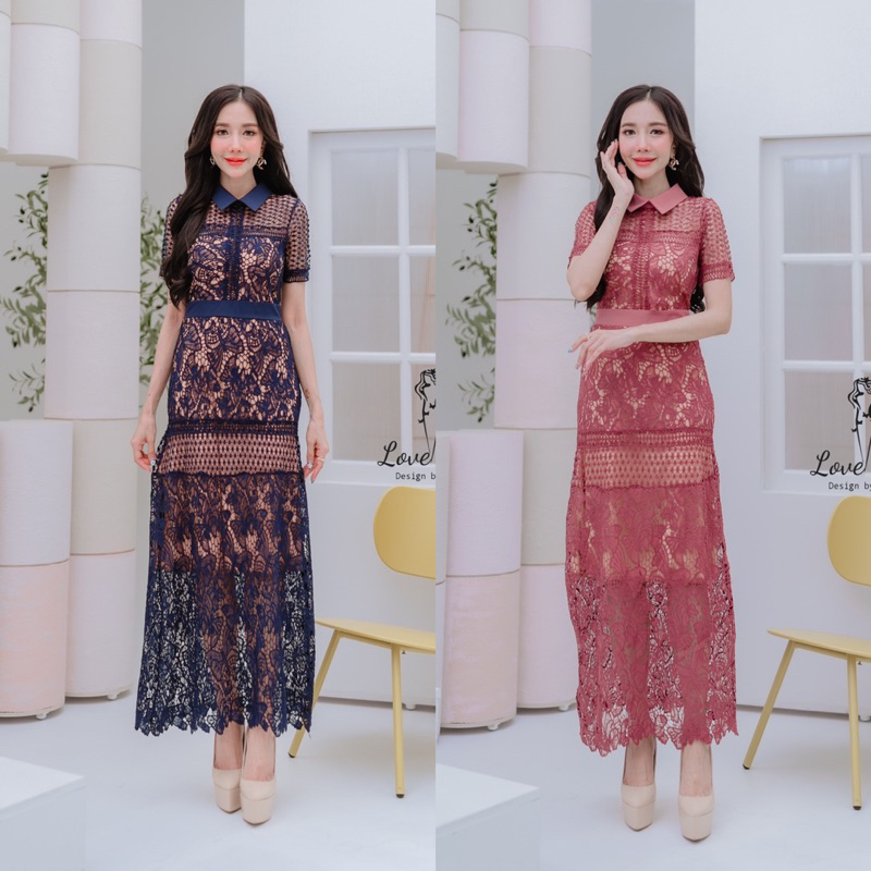 (+เพิ่ม1ไซส์) เดรสลูกไม้ เดรสใส่ออกงาน Love lady | Shopee Thailand