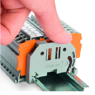 WAGO 249-117 ตัวจบรางปีกนก Din-rail; กว้าง 10 mm; สีเทา (10ชิ้น ...