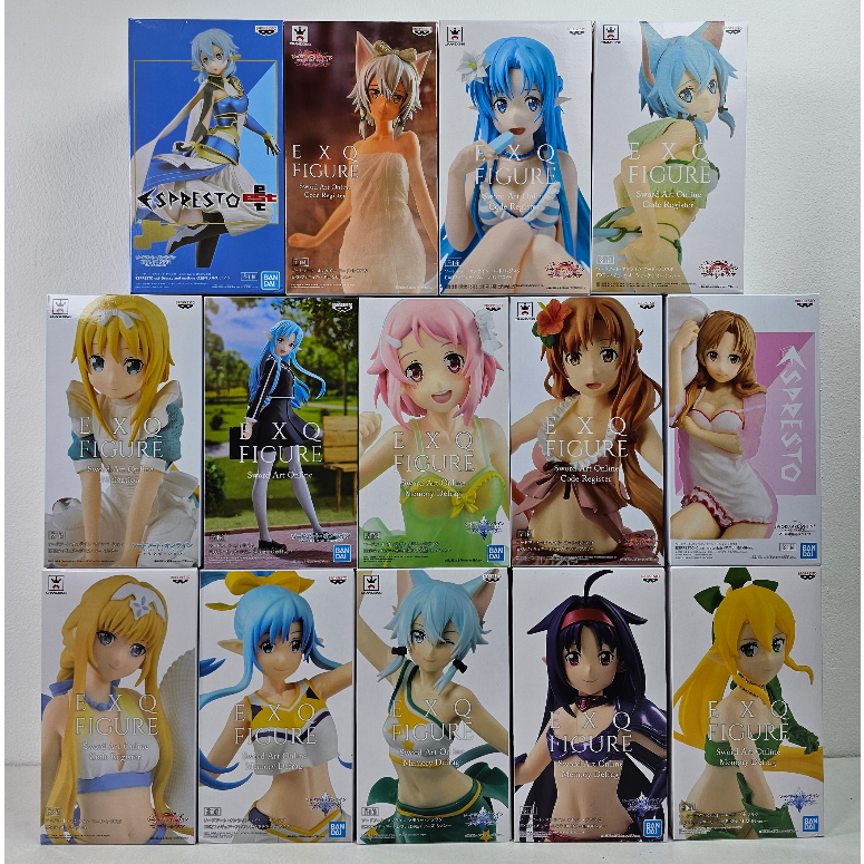 [ฟิกเกอร์แท้] [SAO] Sword Art Online - EXQ Figure - Asuna / Yuuki / Leafa / Lisbeth / Alice ...