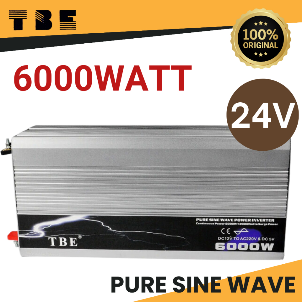 TBE Inverter Pure Sine Wave 12V/24V 6000W เครื่องแปลงไฟรถ12V เป็นไฟบ้าน ...