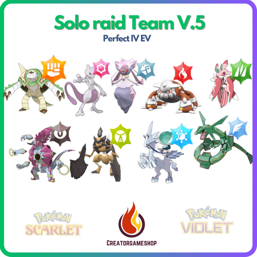 Pokemon Scarlet and Violet Solo raid Team v.5 | Shopee Thailand
