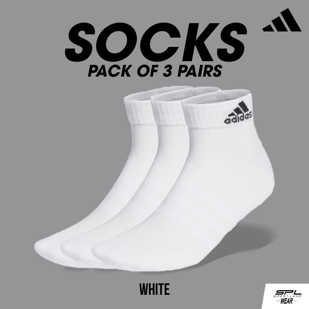 Adidas อาดิดาส ถุงเท้าข้อสั้น ถุงเท้าสีขาว Sock Cushioned Ankle 3PP ...