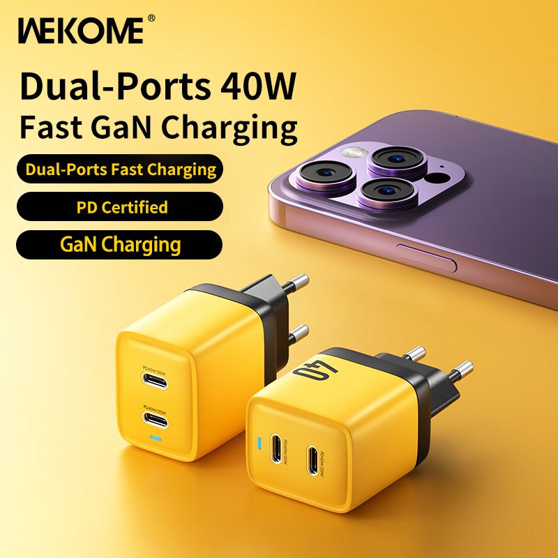 WEKOME 40W GaN Fast Charger WP-U128 Portable USB-C Chargers Support ...