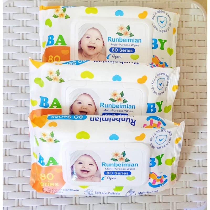 ทิชชู่เปียกเด็ก (Baby Runbeimian Multi-Purpose Wipes) ทิชชู่เปียกทำความ ...