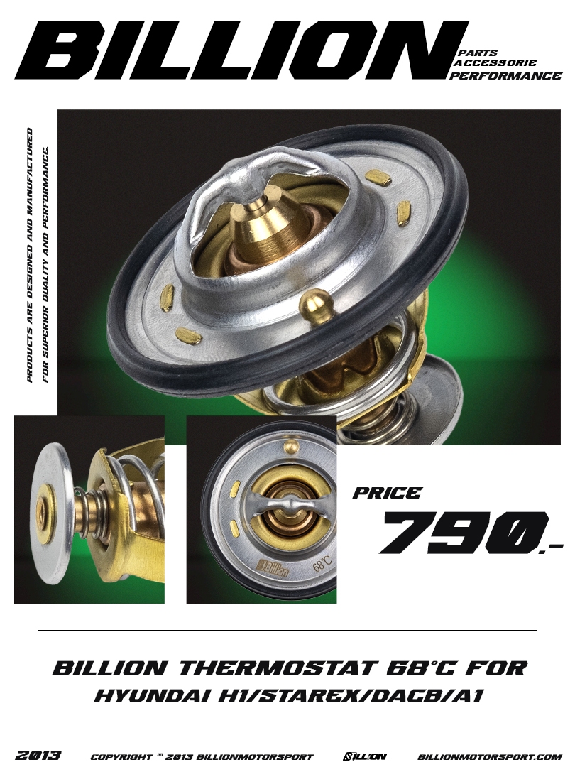 BILLION THERMOSTAT 68°C FOR HYUNDAI H1/STAREX/DACB/A1 Part No.25510 ...